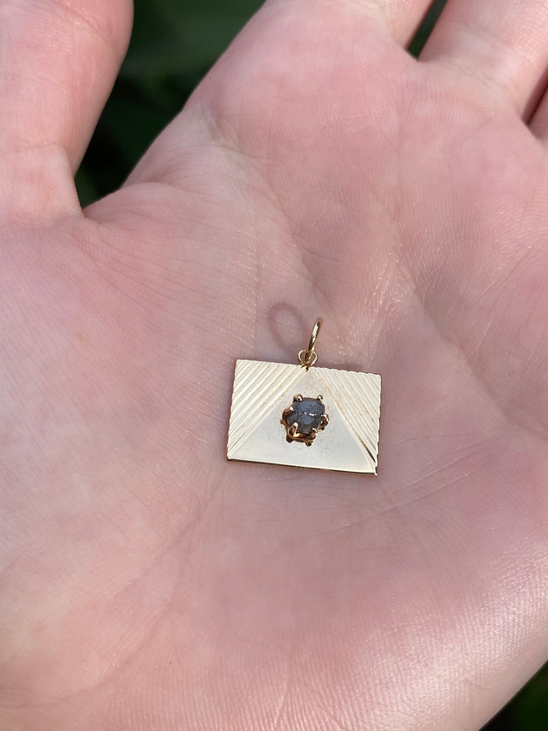 Vintage Solid 14k Yellow Gold Raw Diamond Charm - Quality Fine Estate ...