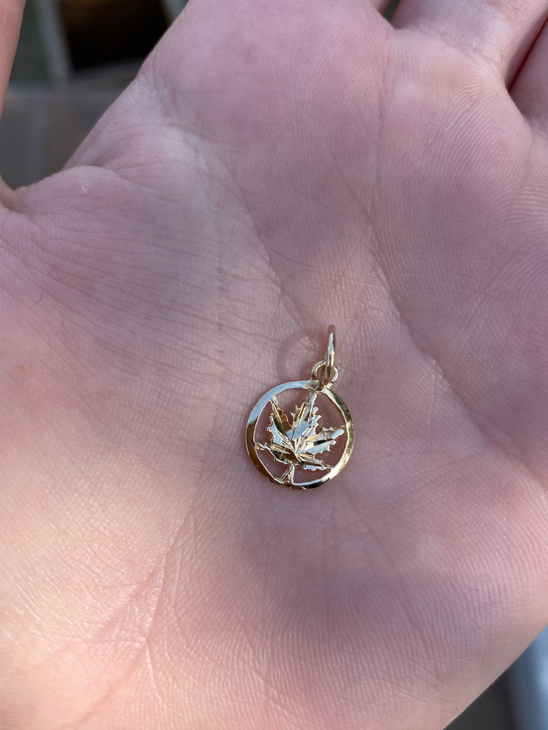 Vintage Solid 14k Yellow Gold Maple Leaf Charm Pendant for - Etsy