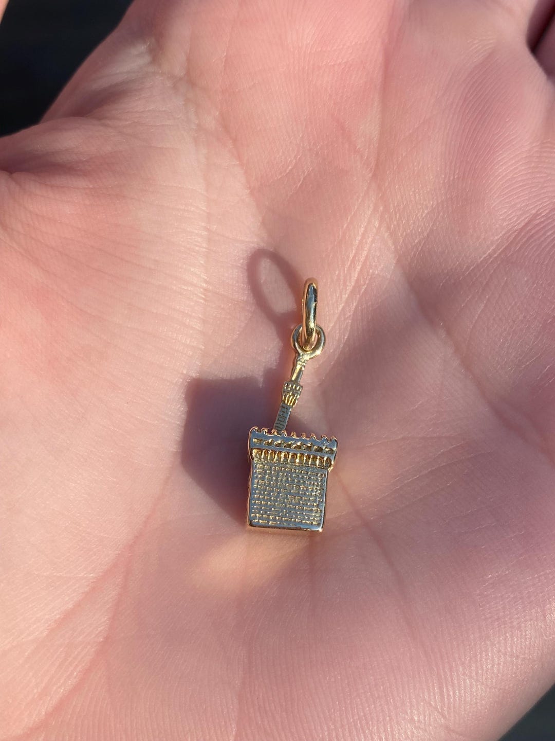 Vintage Solid 18k Yellow Gold Medevial Building Charm - Real Genuine ...