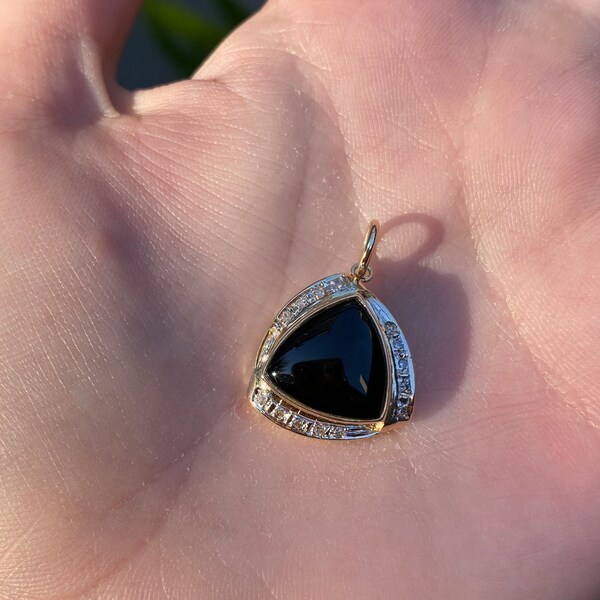 Vintage Onyx Pendant - Etsy