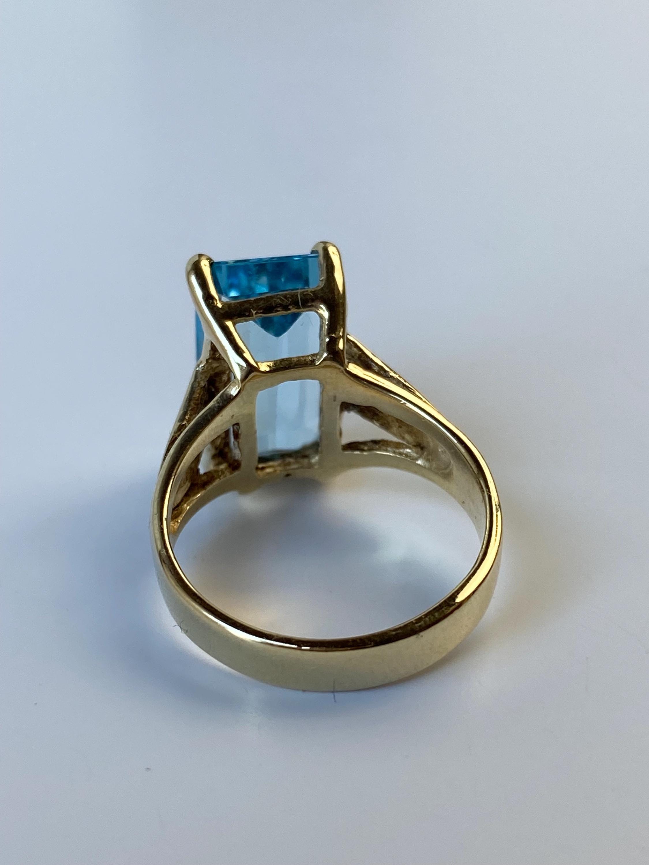 Vintage Solid 14k Yellow Gold Large Topaz Ring - Size 6.5 - Etsy