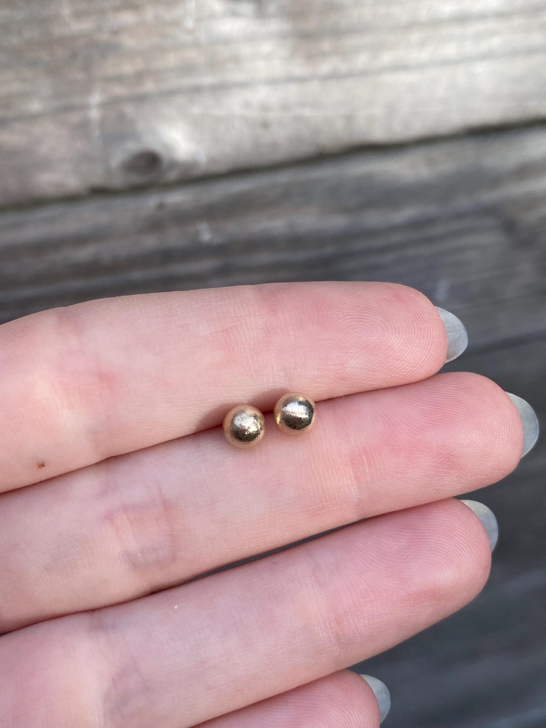 Vintage 14k Yellow Gold Textured Ball Stud Earrings - Etsy
