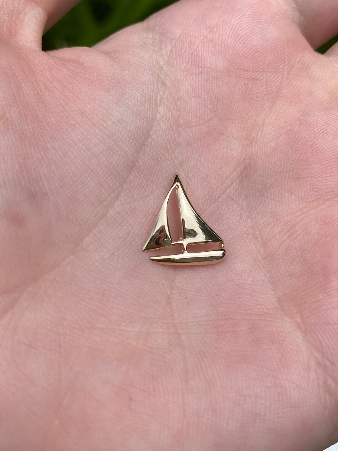 Vintage Solid 14k Yellow Gold Sail Boat Charm Quality Fine Estate ...