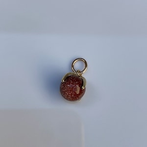 Vintage 8k Yellow Gold Sphere Goldstone Charm Sparkly Crystal Quality ...