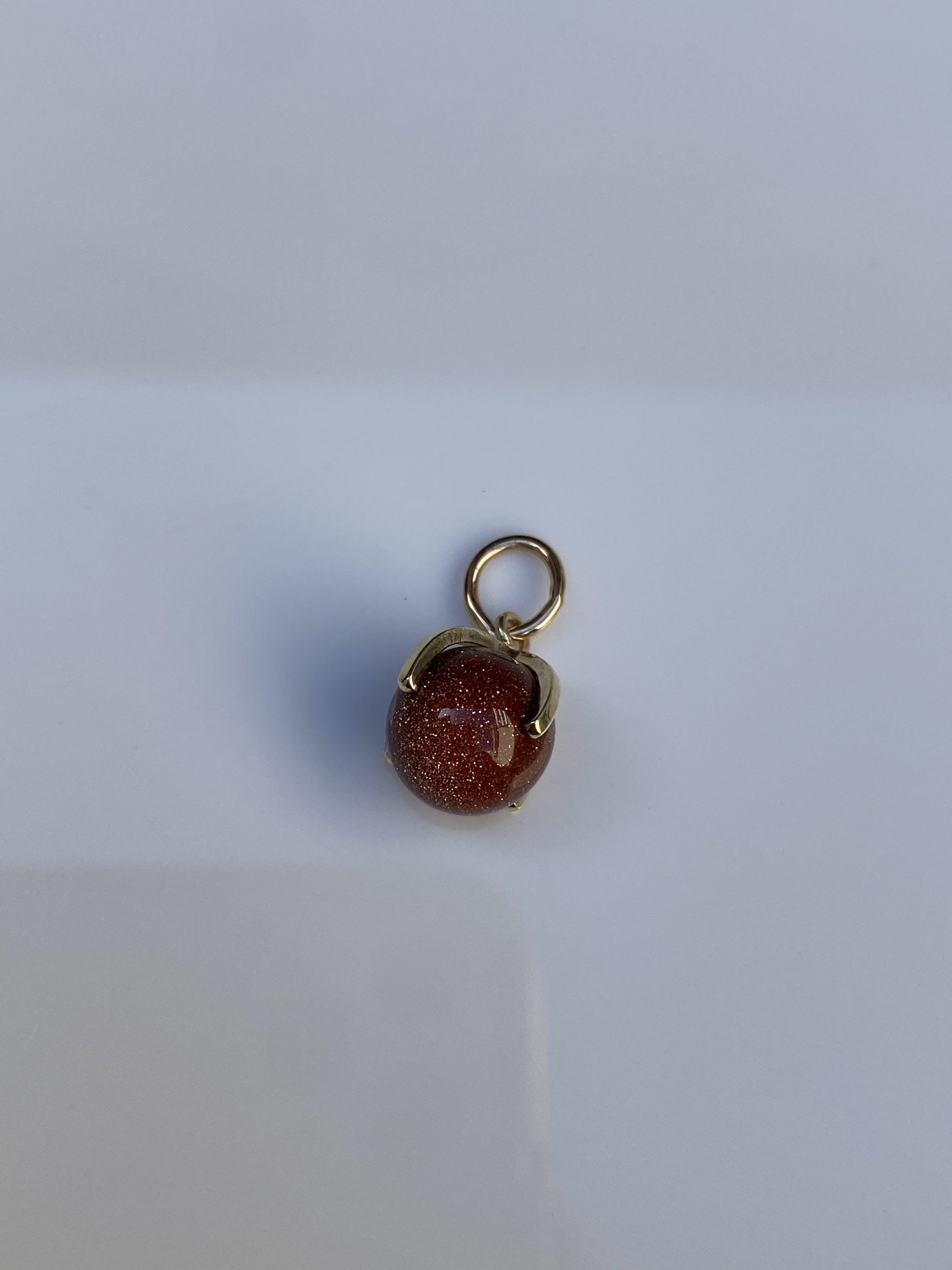 Vintage 8k Yellow Gold Sphere Goldstone Charm Sparkly - Etsy