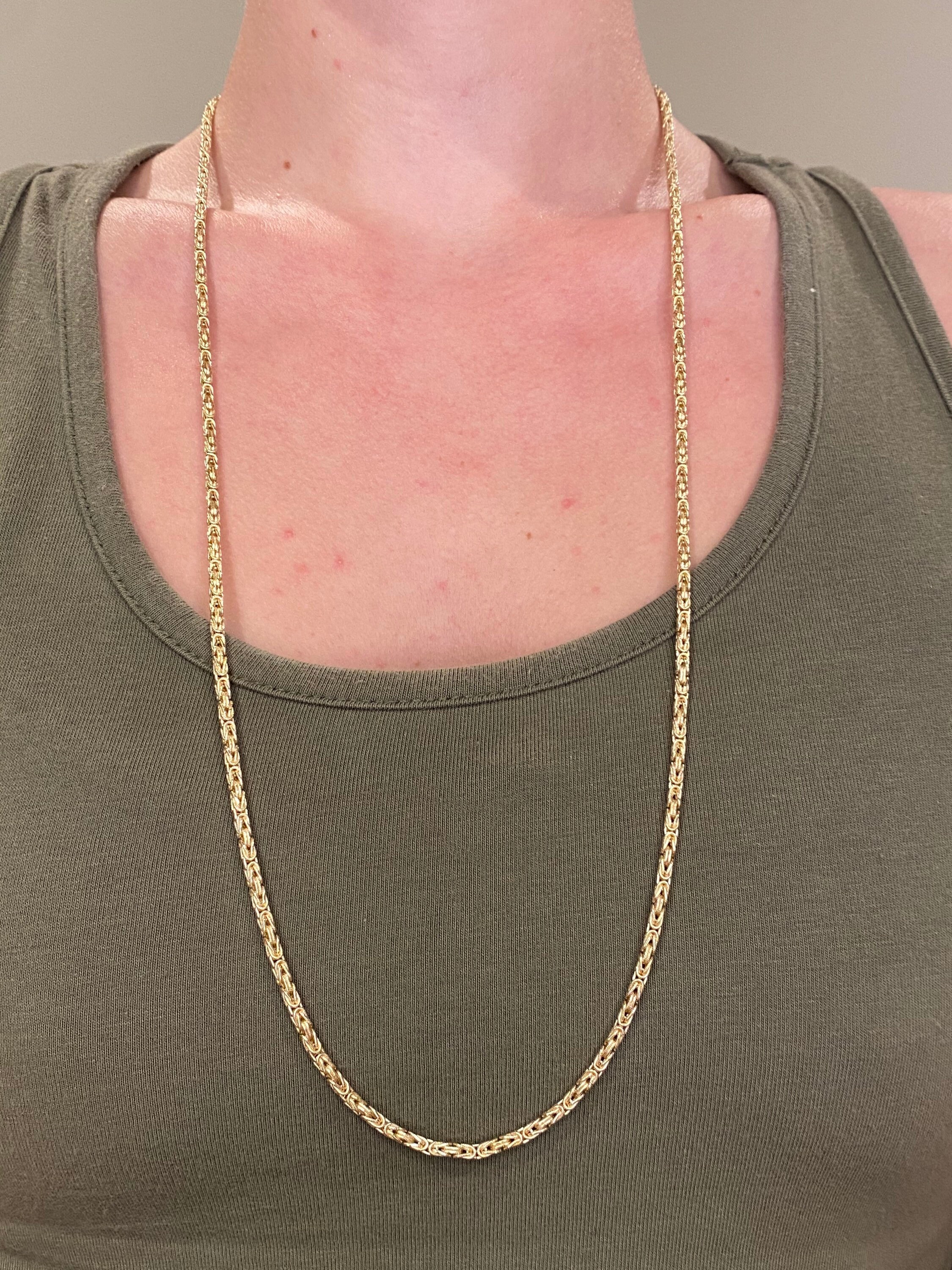 34 Gram Vintage Solid 14k Yellow Gold Long Byzantine Chain - Etsy