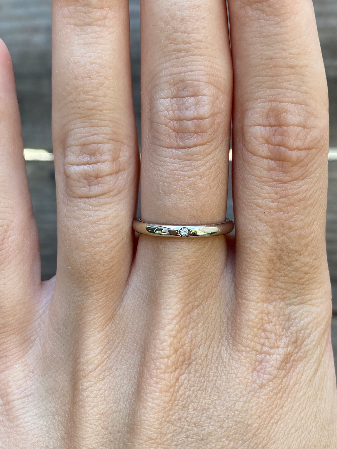 Vintage Solid 14k White Gold Clear Sapphire Ring Band - Size 6.5 - Fine ...