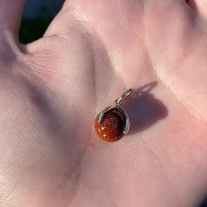 Vintage 8k Yellow Gold Sphere Goldstone Charm Sparkly Crystal Quality ...