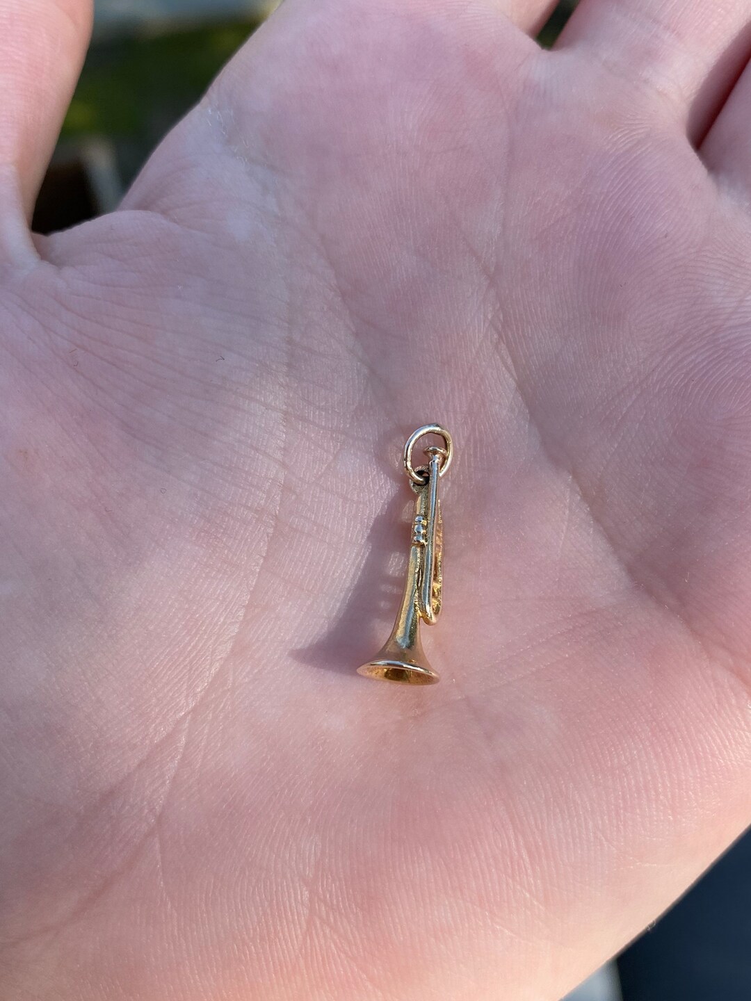 Vintage Solid 10k Yellow Gold Trumpet Charm Music & Instrument Quality ...
