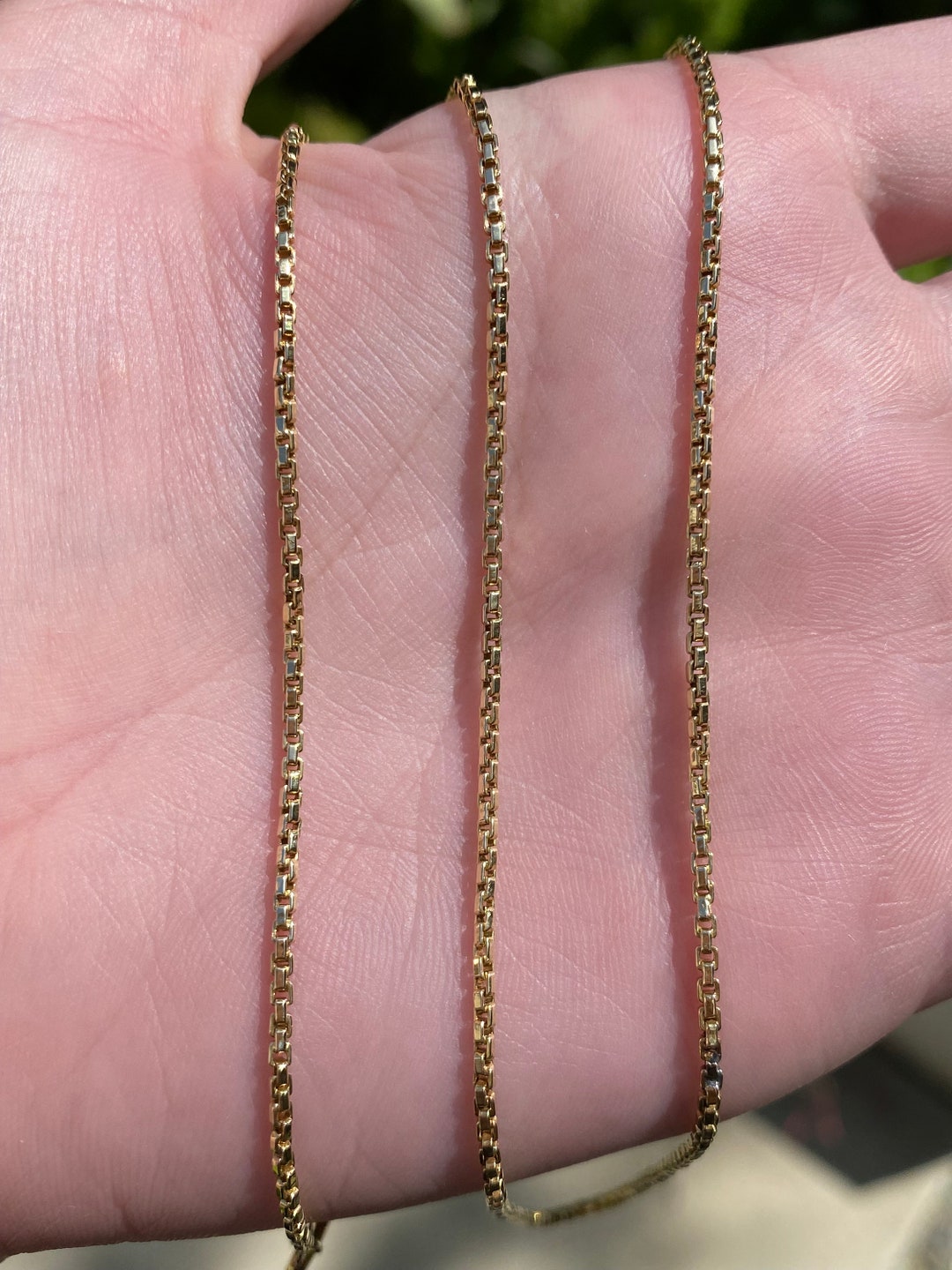 Vintage Solid 18k Yellow Gold Tight Biker Link Chain Necklace 20.25 ...