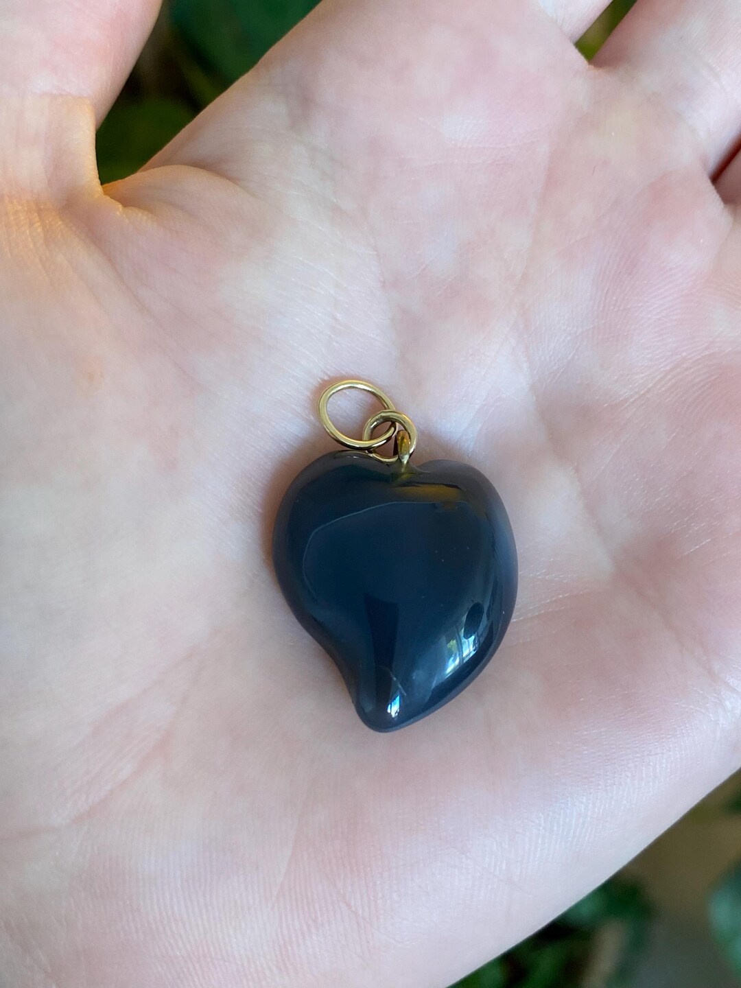 Vintage Solid 14k Yellow Gold Blue Stone Heart Charm - Etsy