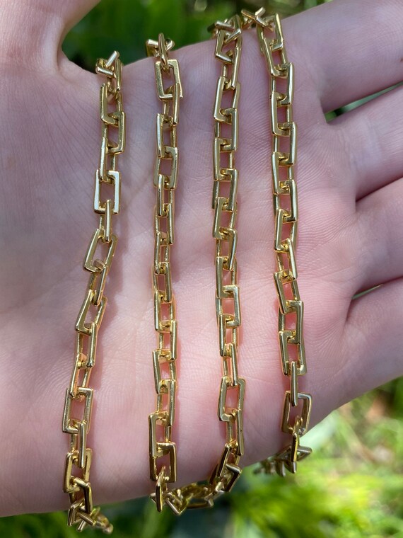 40 Gram Vintage 18k Yellow Gold Rectangle Link Chain 23 - Etsy