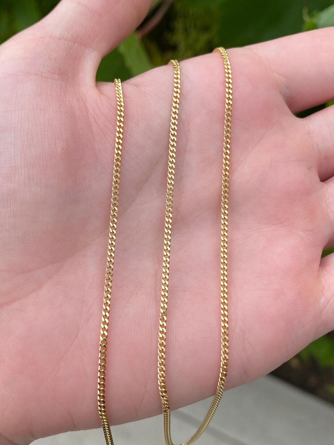 Vintage Solid 10k Yellow Gold Tight Curb Chain Necklace - 24.25 Inches ...