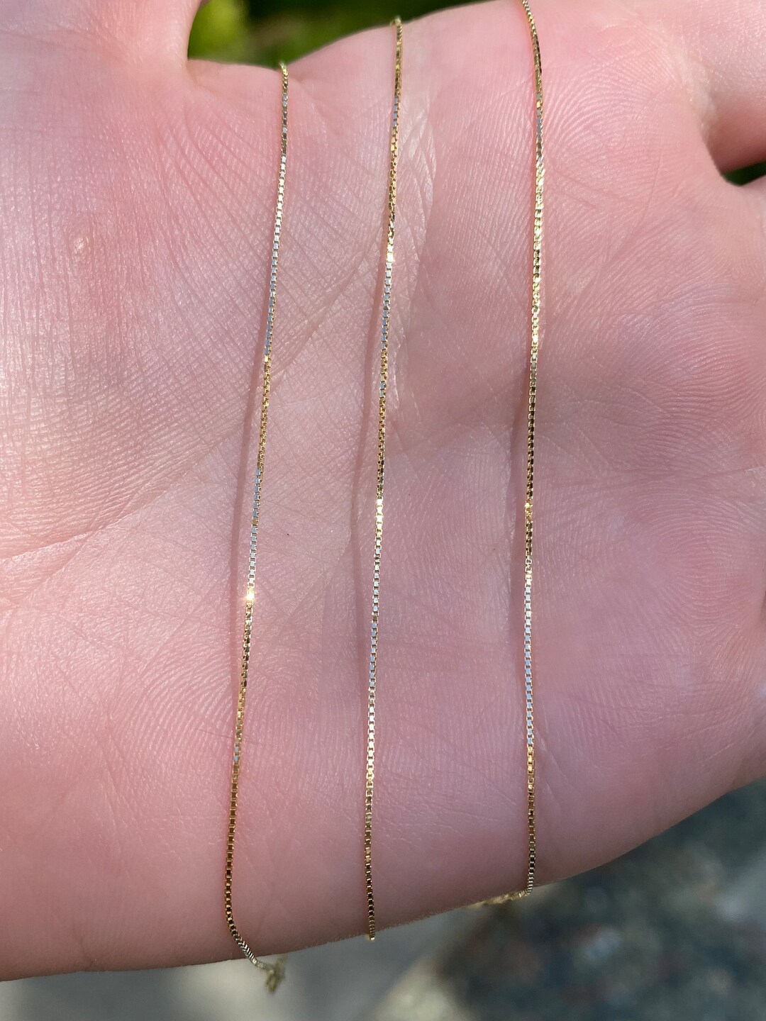 Vintage Solid 18k Yellow Gold Long Box Chain Necklace 30 Inches Real ...