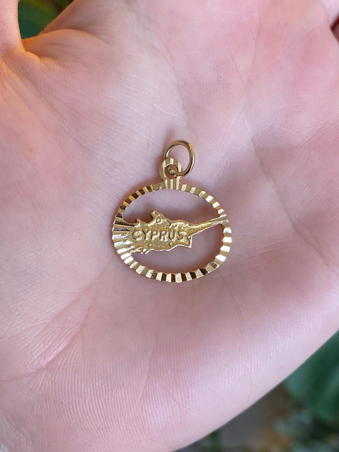 Vintage Solid 18k Yellow Gold Engine Turned Cyprus Charm - Etsy