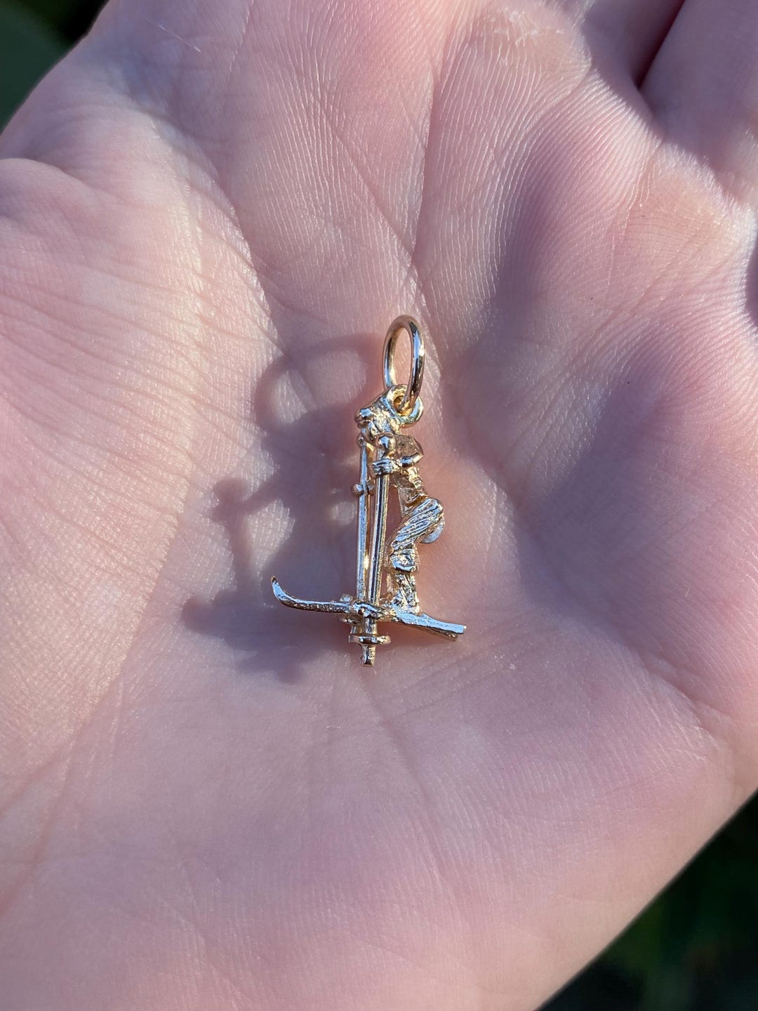 Vintage Solid 14k Yellow Gold Articulated Skier Charm - Quality Estate ...