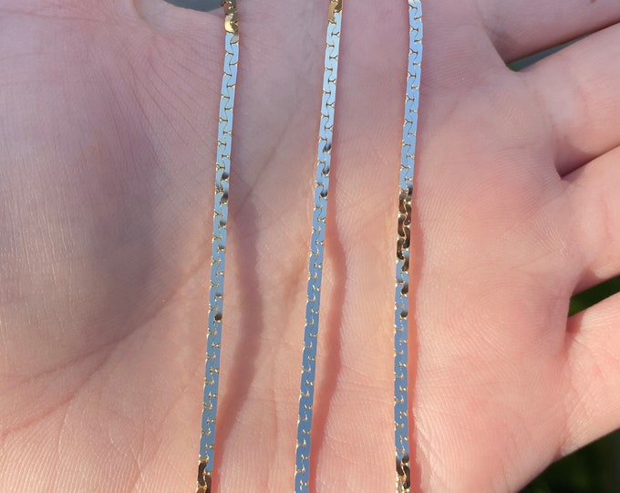 Vintage 14k Yellow Gold Dainty C Link Chain Necklace - 20.25 Inches ...