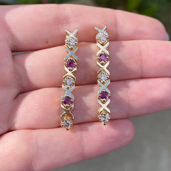 Ruby Earrings 14k - Etsy