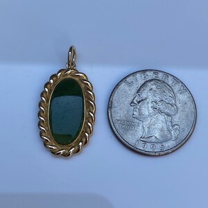 Vintage Solid 14k Yellow Gold Jade Cufflink Conversion Charm - Green ...