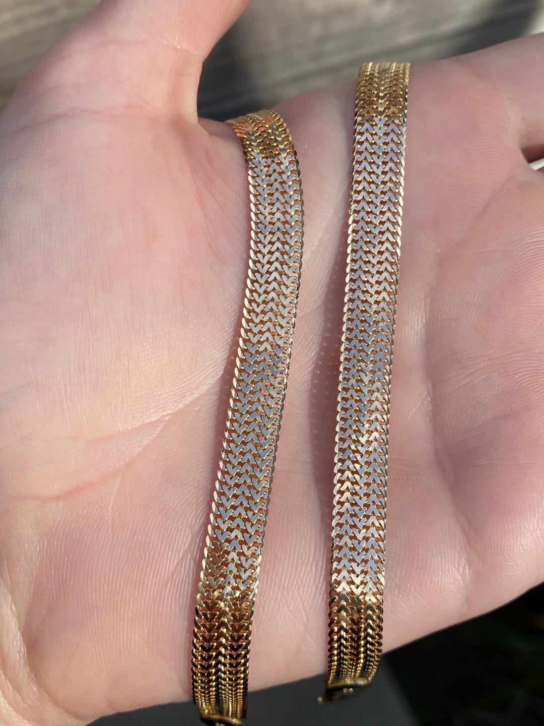 Vintage Solid 14k Yellow Gold Mesh Chain Necklace - 18 Inches - Quality ...