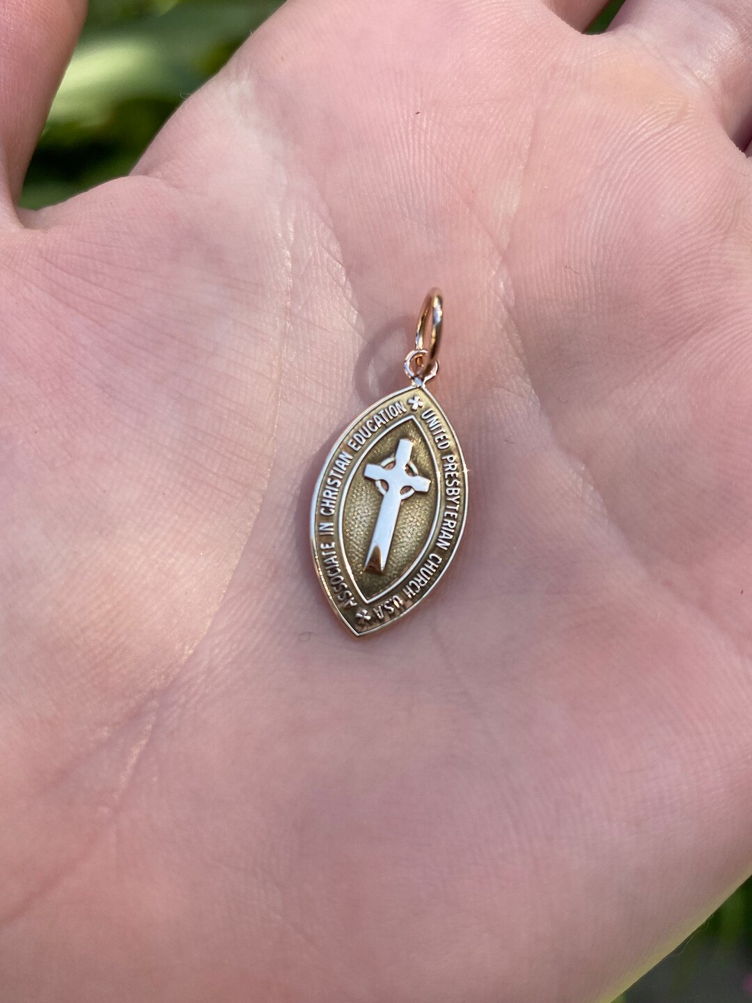 Vintage Solid 10k Yellow Gold Religious Presbyterian Charm Pendant ...