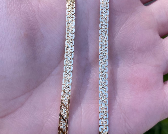 Solid 18k Yellow Gold Designed Herringbone Chain - 30 Inches - 4mm ...