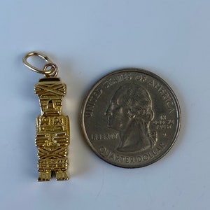 Vintage Solid 18k Yellow Gold Peruvian Statue Charm - Fine Estate ...