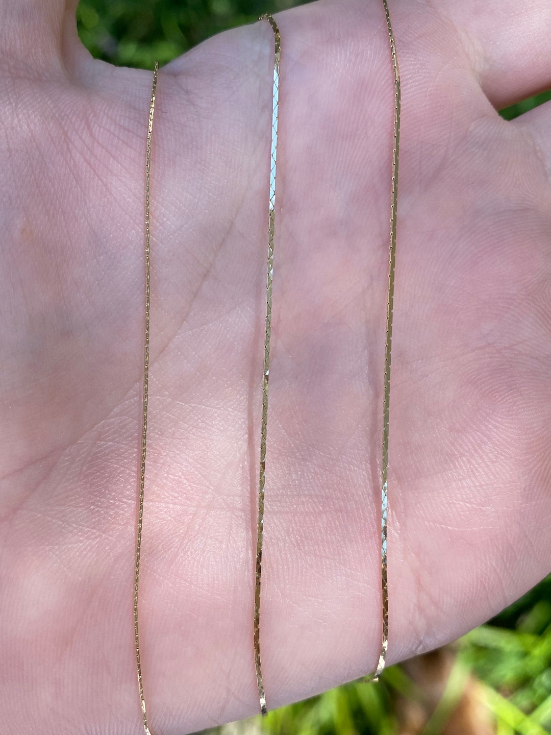 Vintage Solid 14k Yellow Gold Long Triangle Link Chain Necklace 30 ...