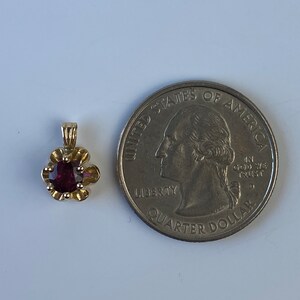 Vintage Solid 14k Yellow Gold Pink Spinel Flower Charm - Fine Estate ...