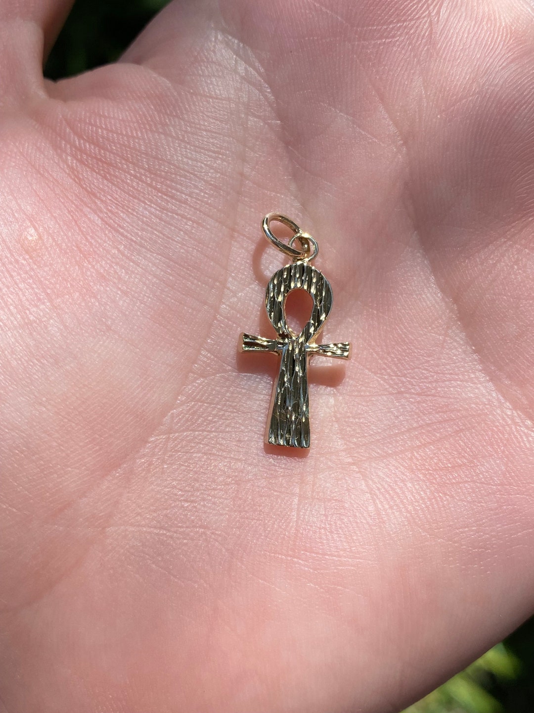 Vintage Solid 14k Yellow Gold Ankh Charm Real Genuine Gold Quality Fine ...
