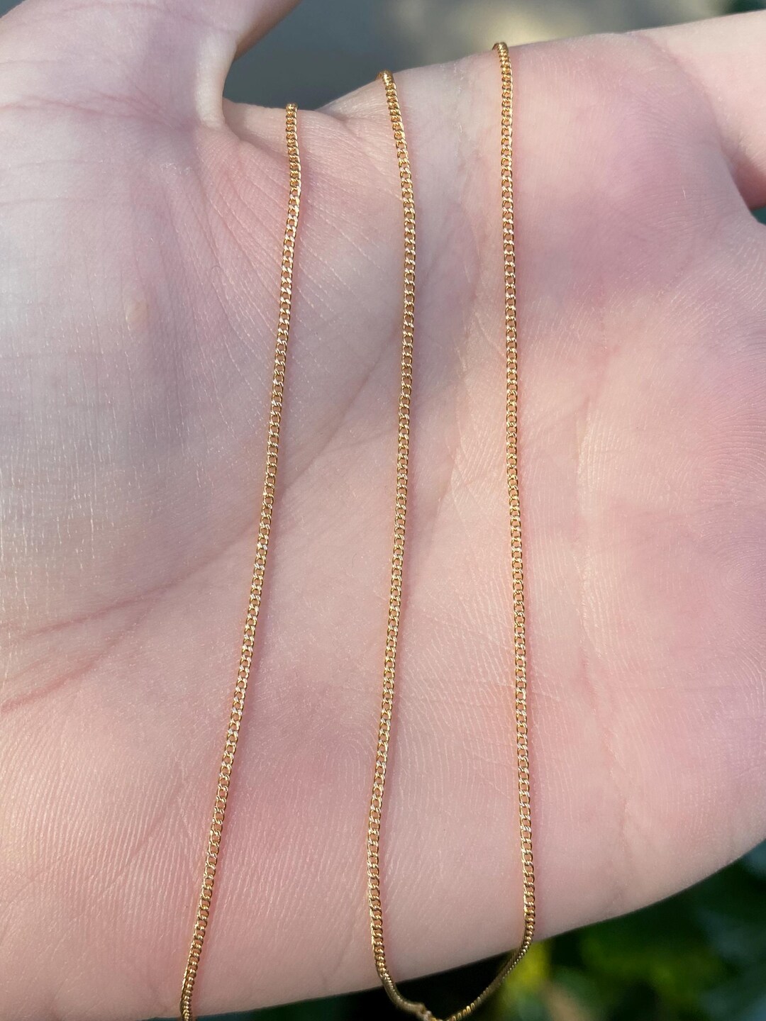 Vintage Solid 10k Yellow Gold Tight Curb Chain Necklace 18 Inches ...