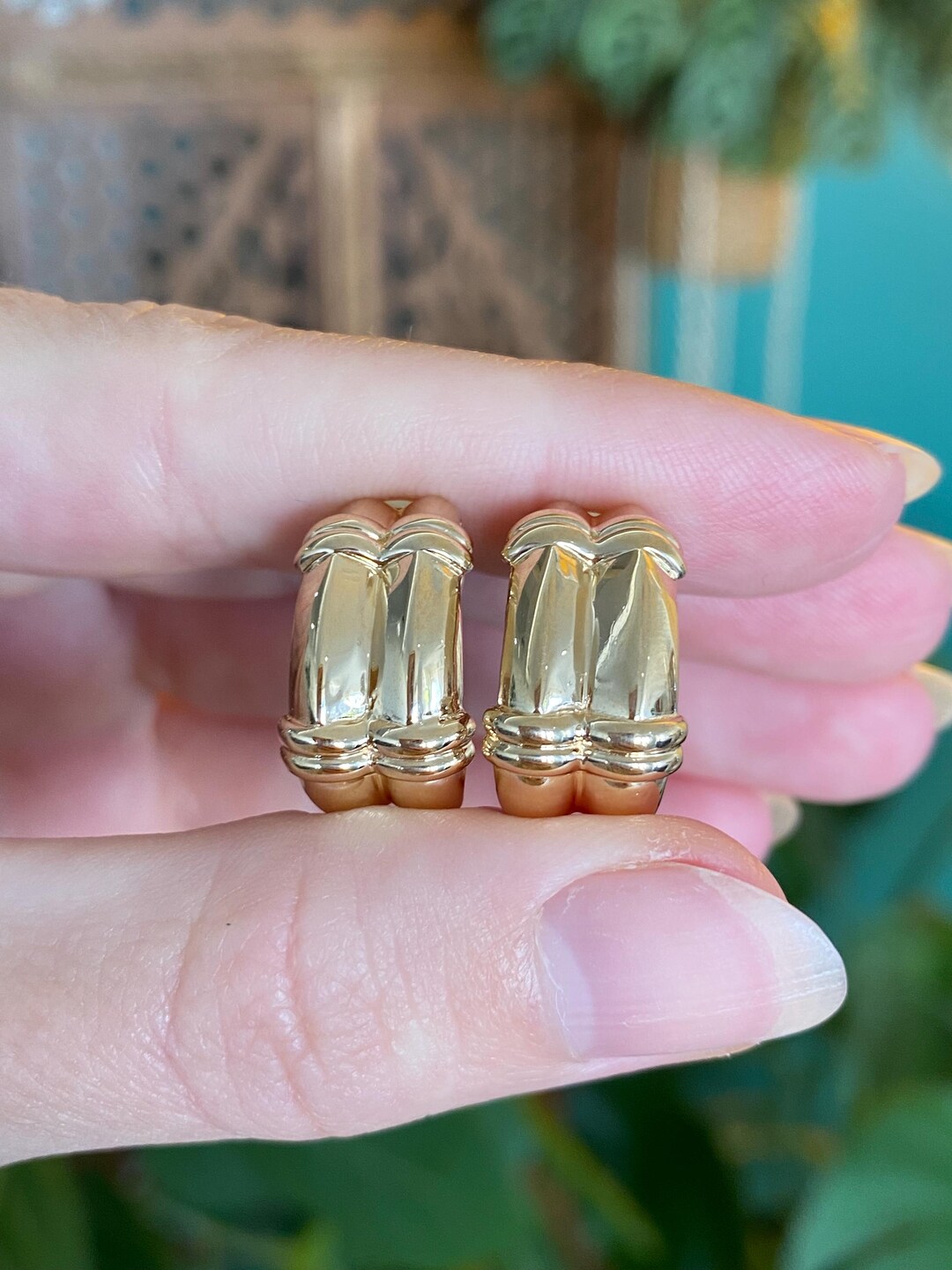 Vintage Solid 14k Yellow Gold Drop Earrings - Fine Estate Jewelry ...