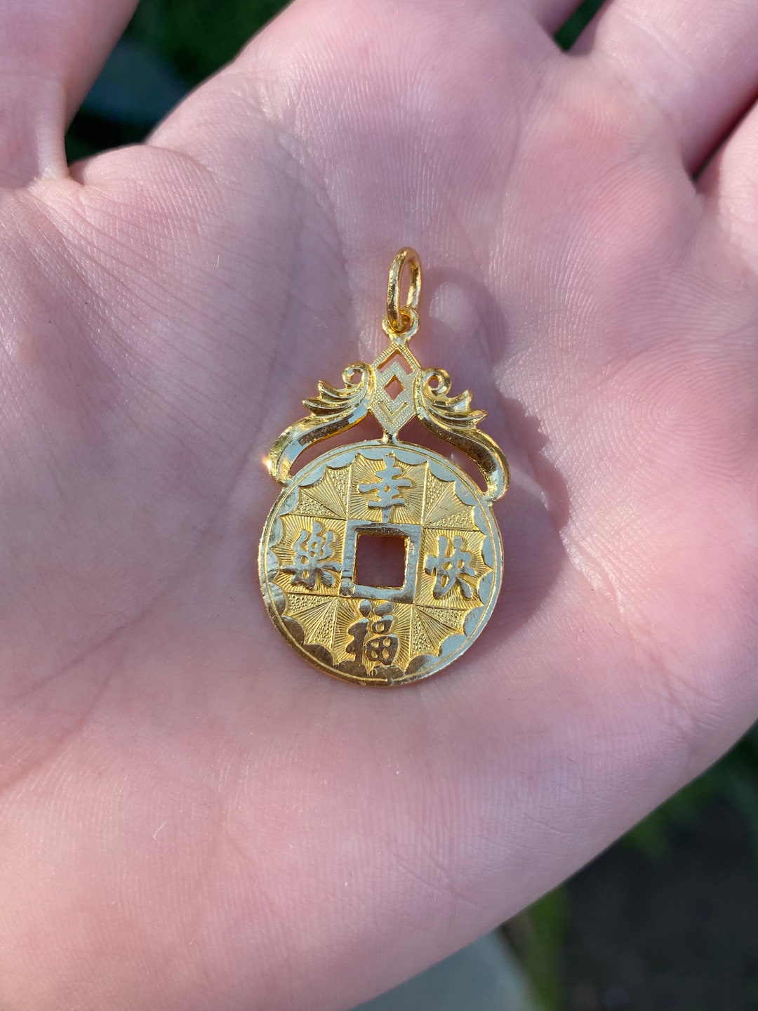 Vintage Solid 24k Chinese Charm Quality Fine Estate Jewelry Real ...