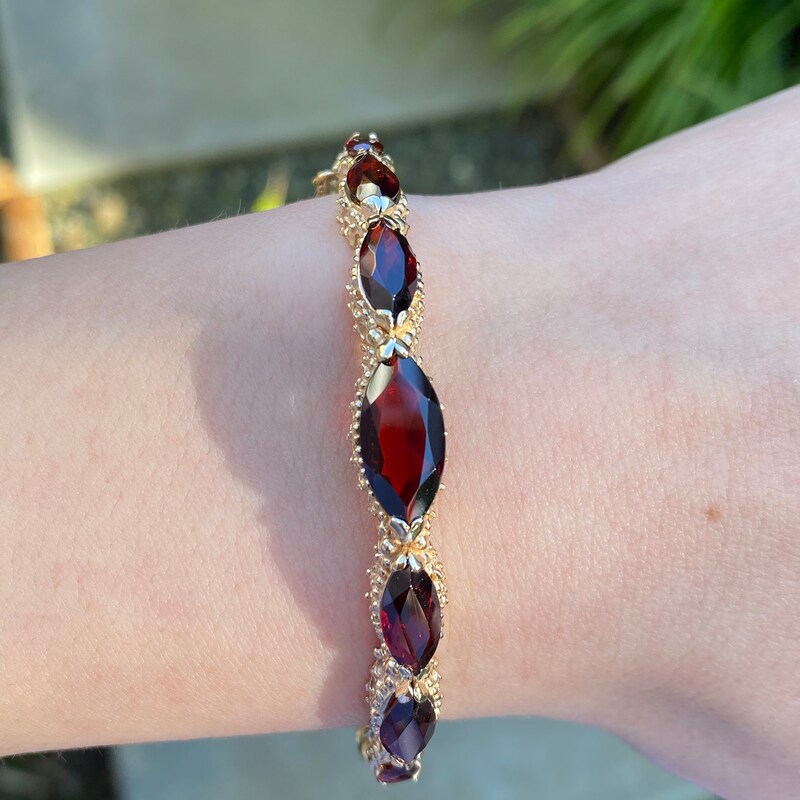 Garnet Bangle - Etsy