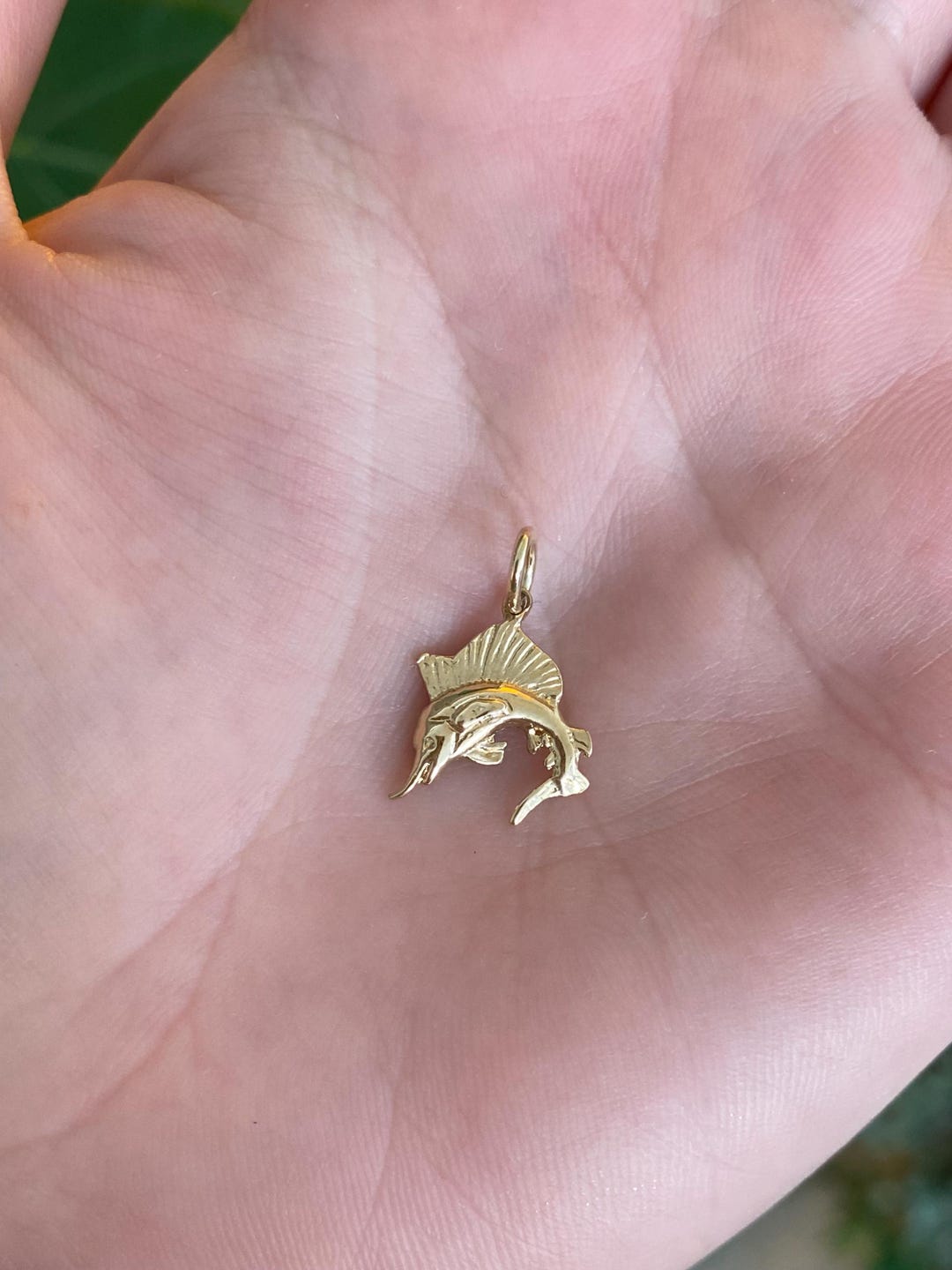 Vintage S14k Yellow Gold Sailfish Charm - Etsy