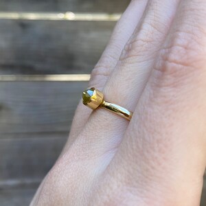 Vintage Solid 18k Yellow Gold Raw Yellow Diamond Ring Size 7 Quality ...