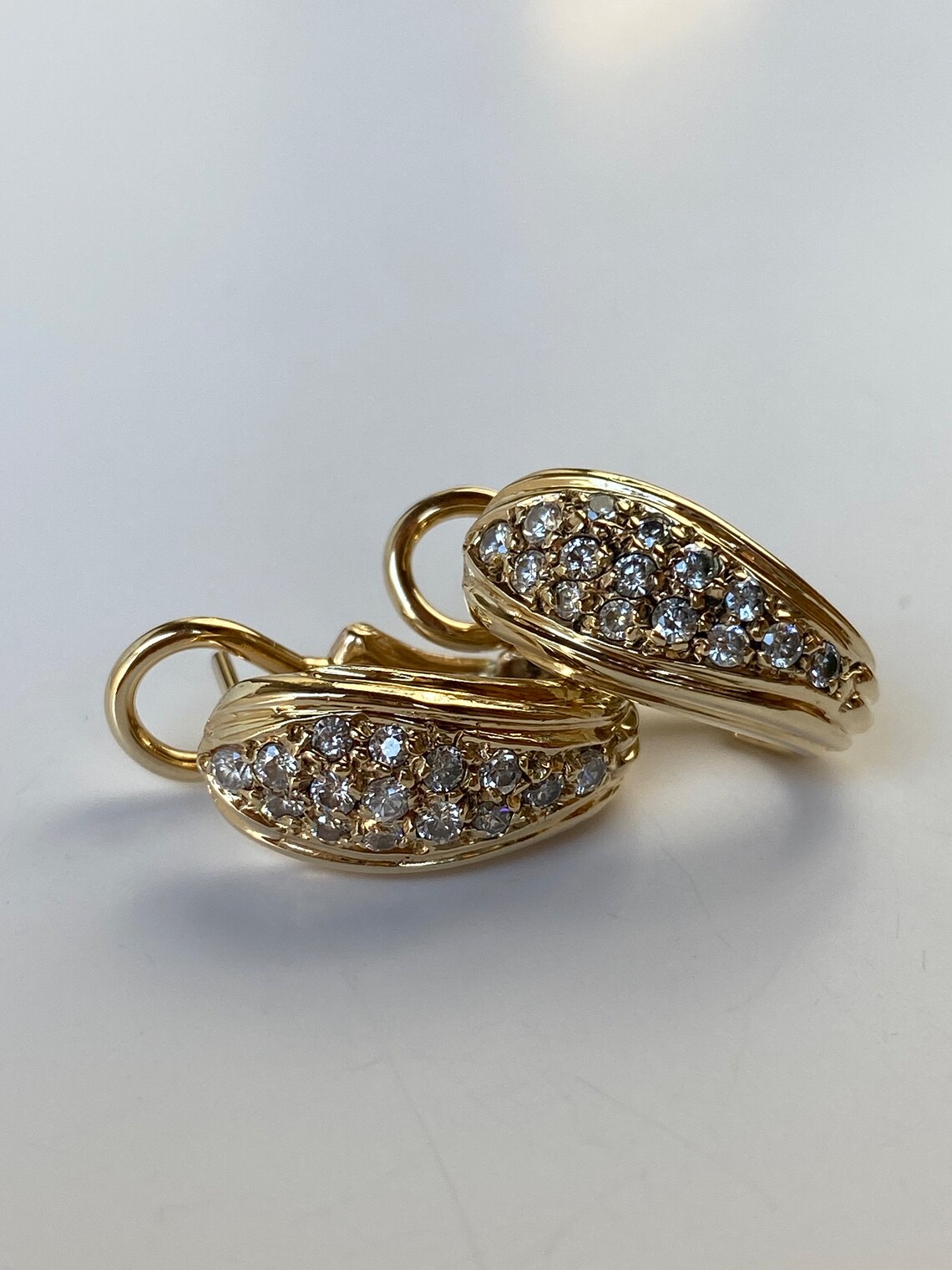 Vintage Solid 14k Yellow Gold Cubic Zirconia Drop Earrings - Etsy