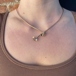 Vintage Solid 14k Yellow Gold Omega Leaf Collar Necklace 16 Inches Fine ...