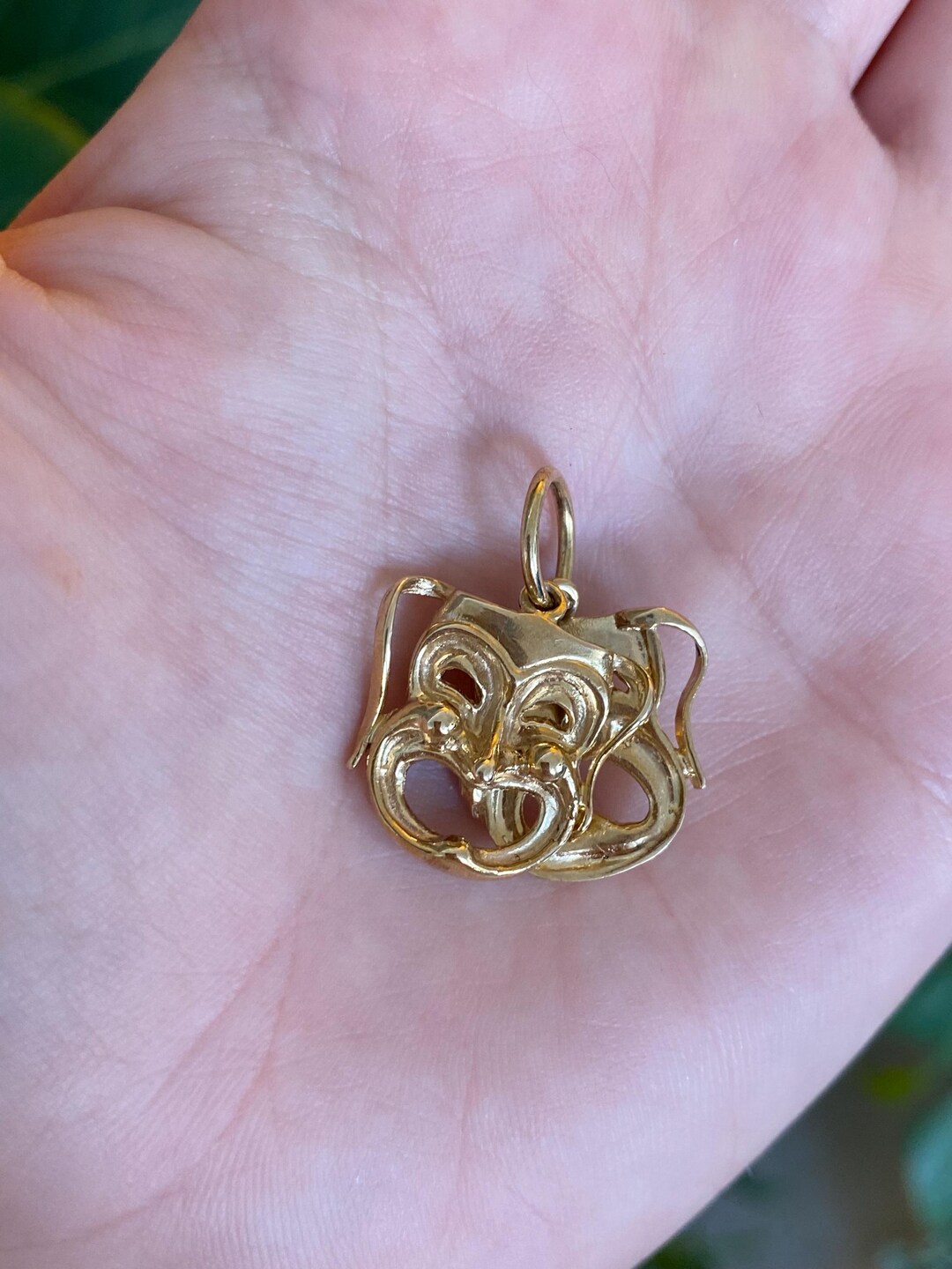 Vintage Solid 14k Yellow Gold Comedy Tragedy Masks Charm - Etsy