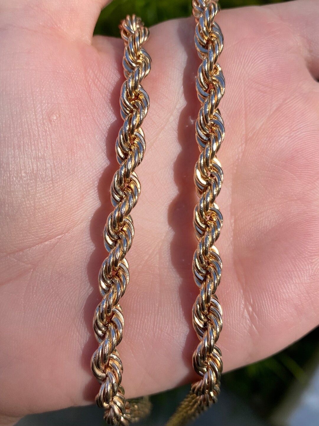 Vintage 14k Yellow Gold Chunky Rope Chain Necklace 28.5 Inches Fine ...