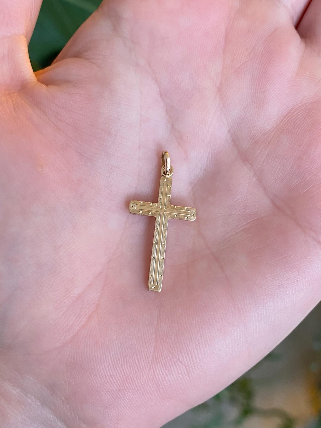 Vintage Solid 10k Yellow Gold Design Cross Charm - Etsy
