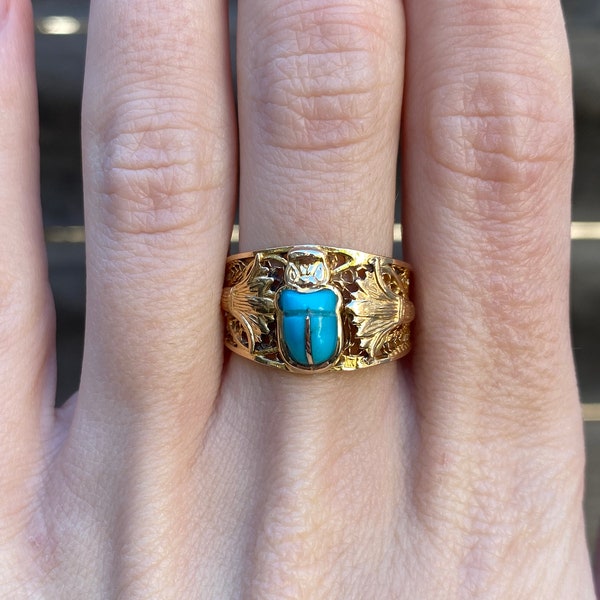 Gold Scarab Ring - Etsy