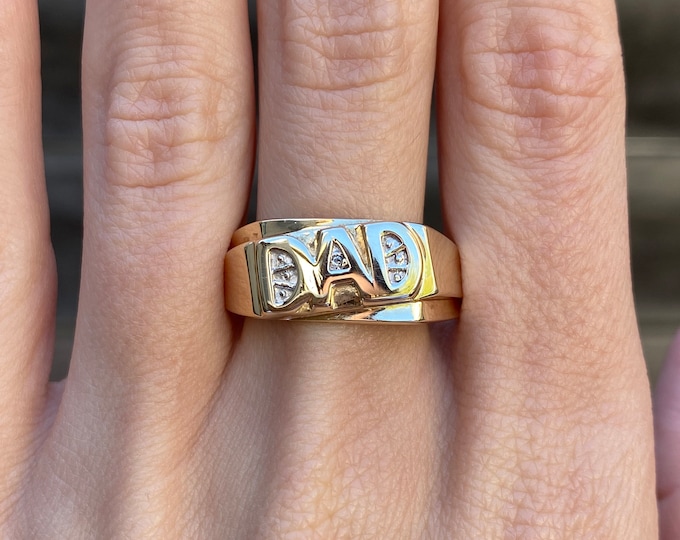 Vintage Solid 10k Yellow Gold Dad Ring Band Size 11.75 Fine Estate ...