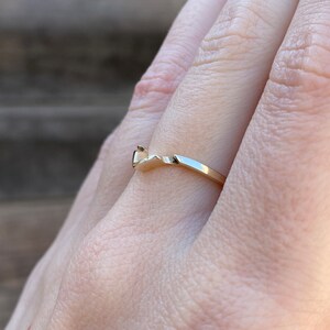 Vintage Solid 14k Yellow Gold Chevron Ring Band Size 6.25 Fine Estate ...