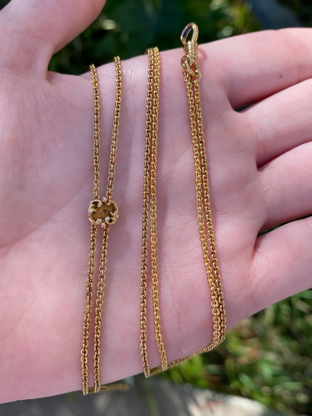 Solid 23k Yellow Gold Slide Chain Necklace - 50 Inches - Quality Fine ...