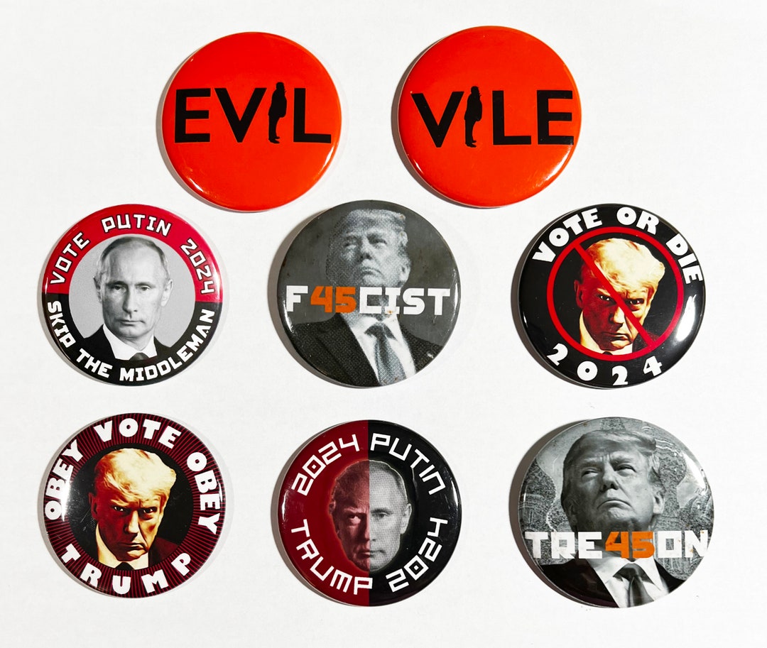 ANTI-DONALD TRUMP Assorted Campaign Pinback Buttons - 2-1/4" Diameter ...