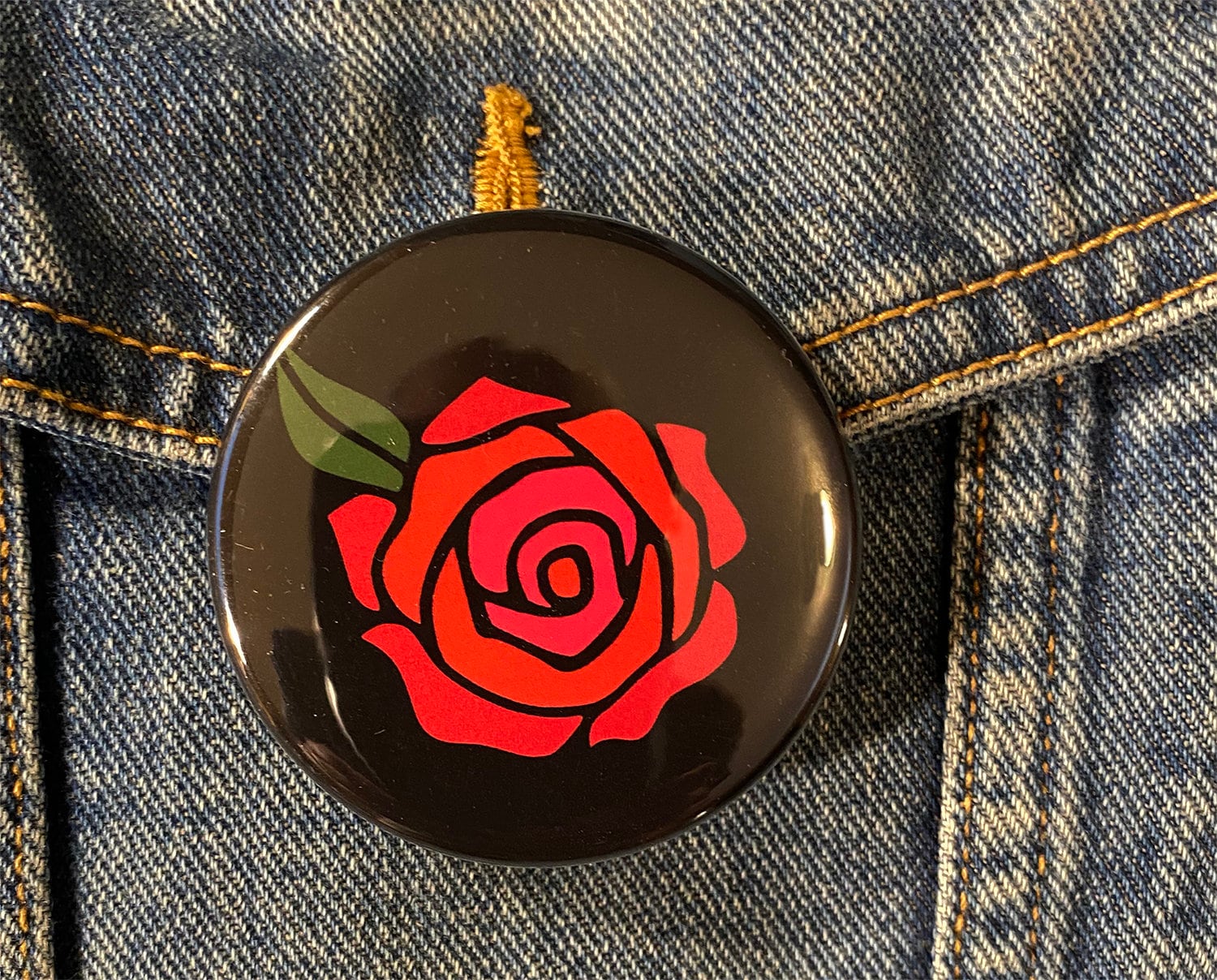 3 DSA ROSE BUTTONS - Democratic Socialists of America - 2 1/4" Diameter ...