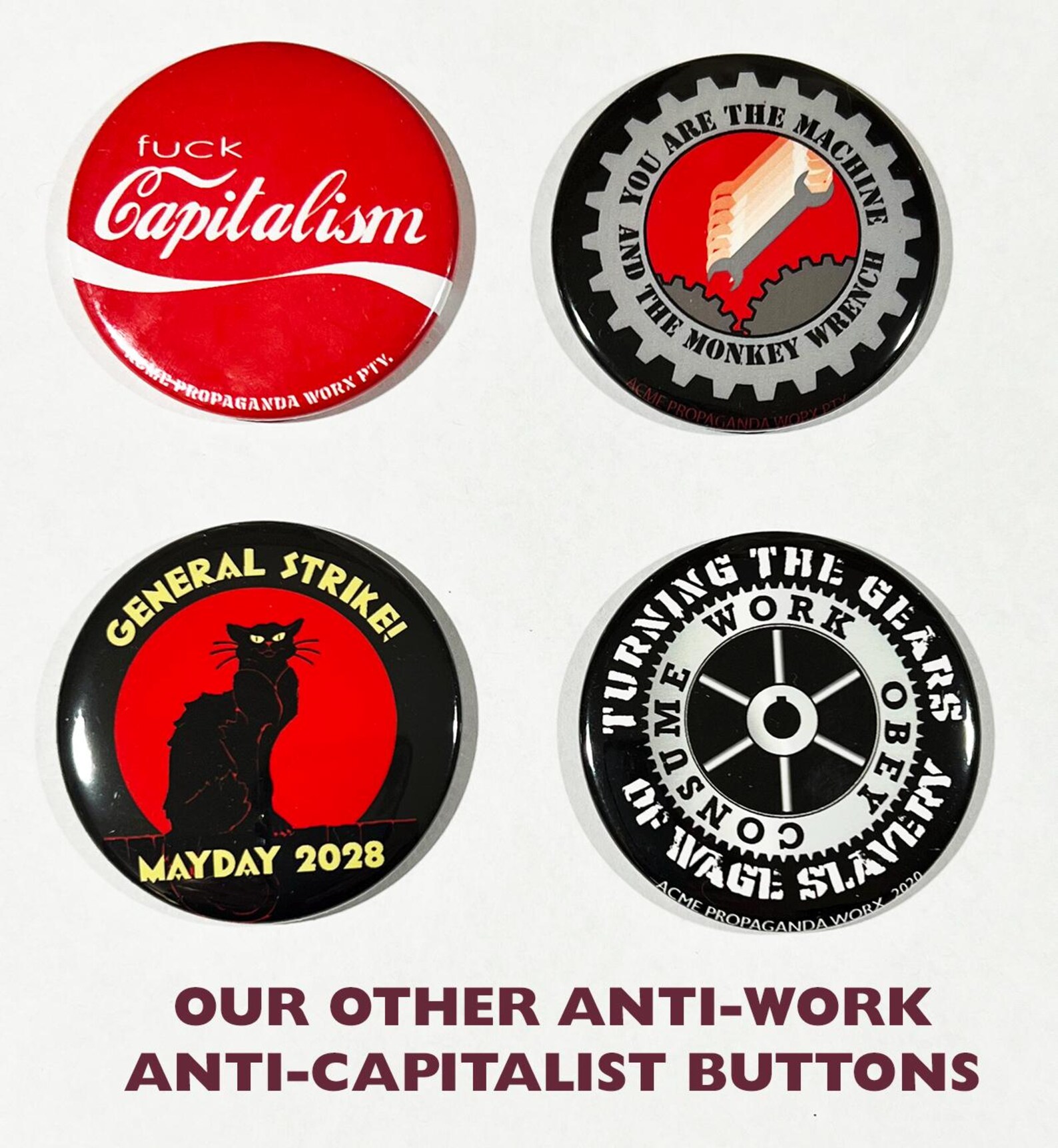 GENERAL STRIKE! 2028 - Black Cat Sabo Kitty Sabo Tabby IWW 2-1/4 ...