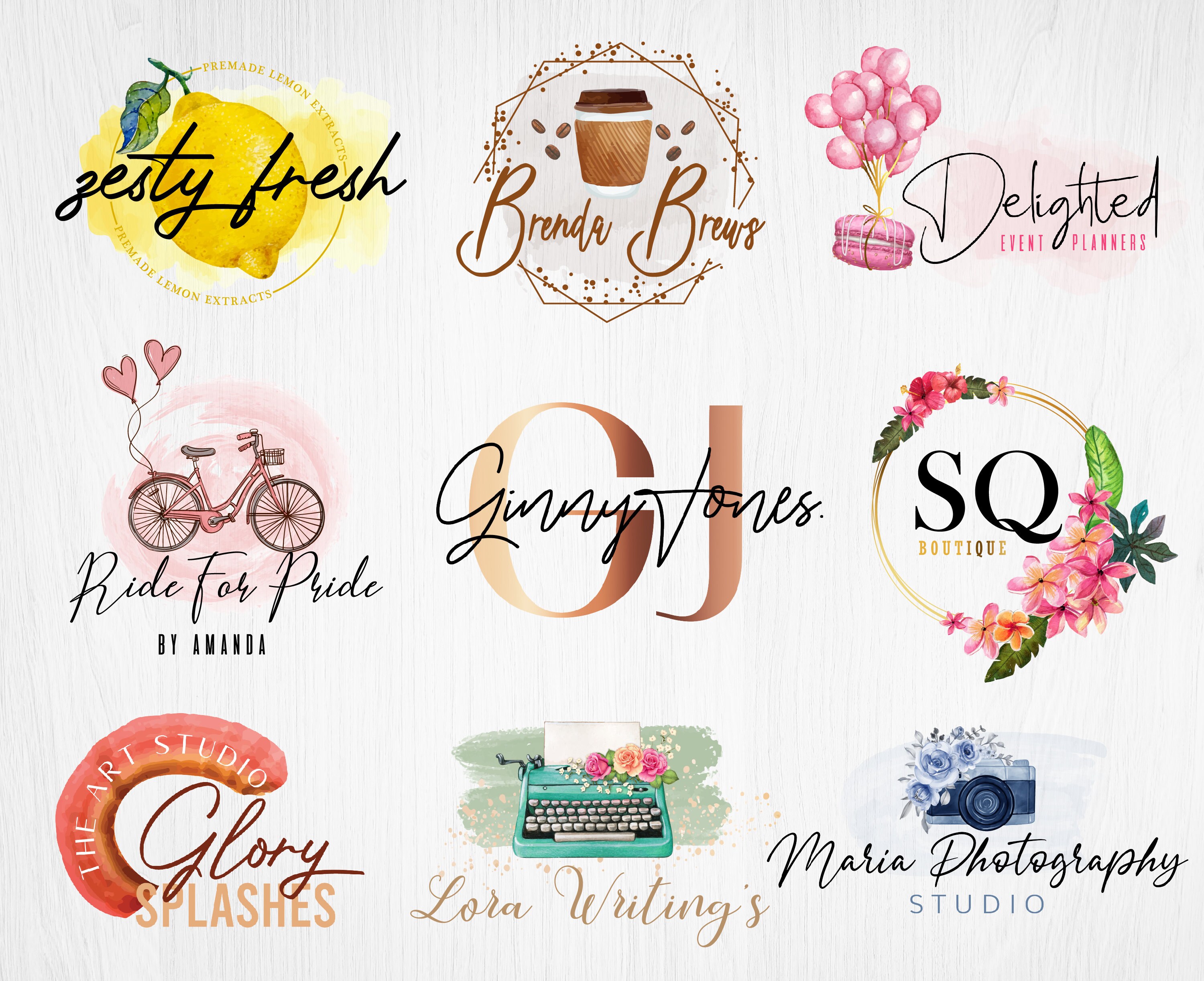 Custom Logo Design and Watermark Blog Logo Design Minimalist | Etsy