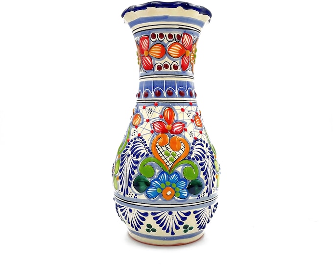 Authentic Talavera Vase - Handcrafted Mexican Ceramic Flower Vase ...